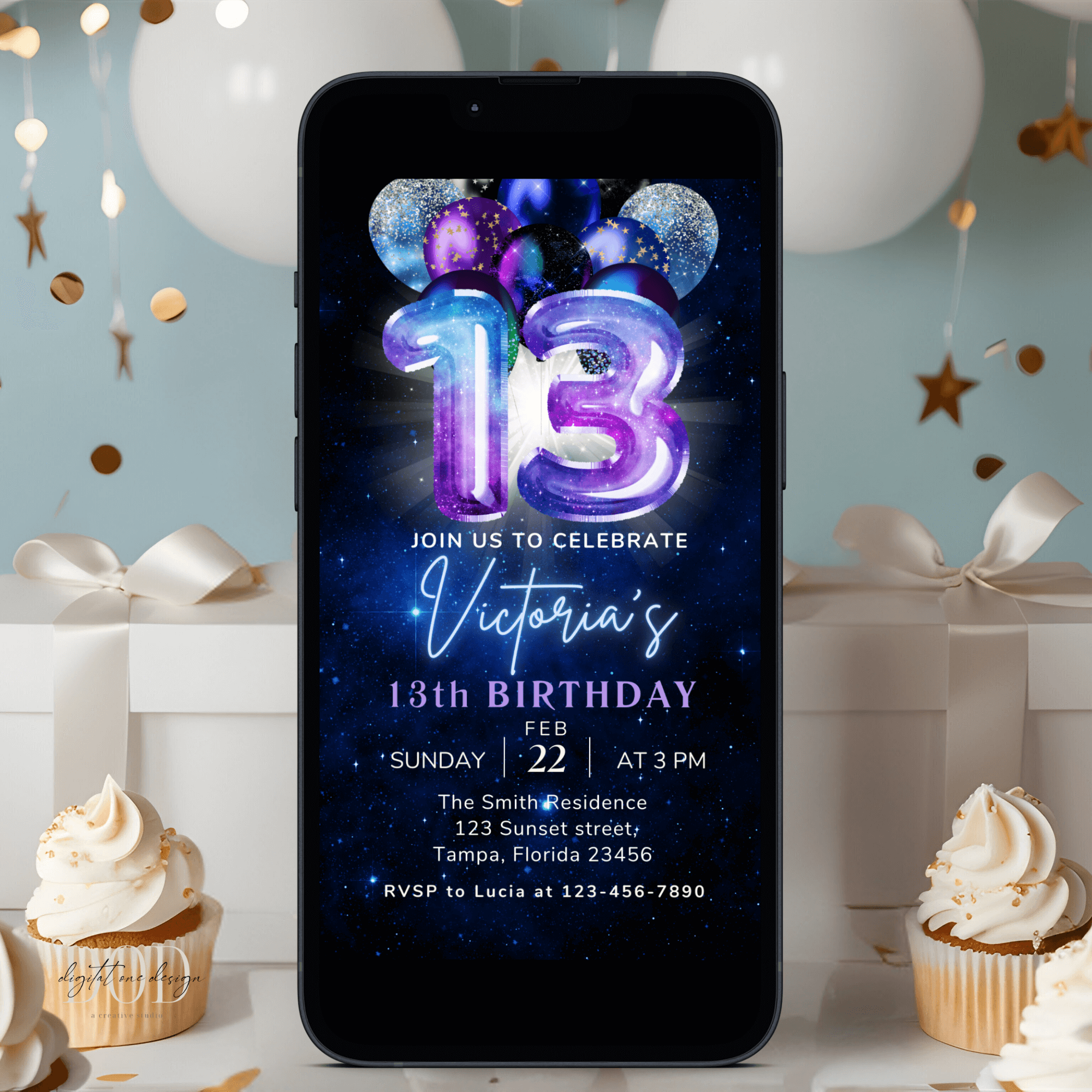 Electronic Birthday Invitations – Instant Downloads – DigitalOneDesign