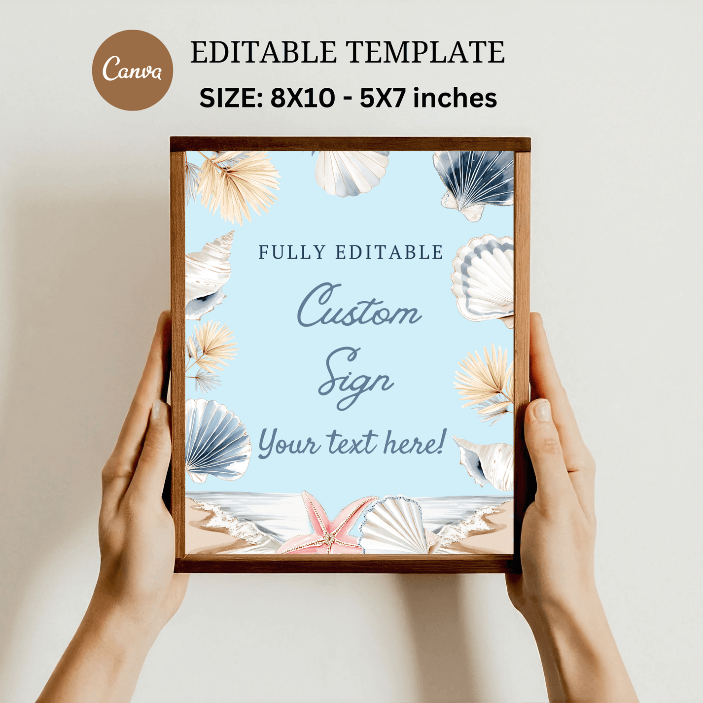 Editable Summer Beach Birthday Sign Template │Coastal decor ...