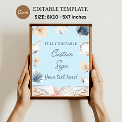 Editable Summer Beach Birthday Sign Template │Coastal decor ...