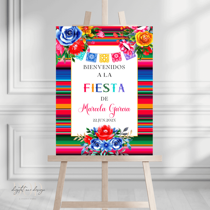 Spanish Mexican Fiesta Birthday Welcome Sign – DigitalOneDesign