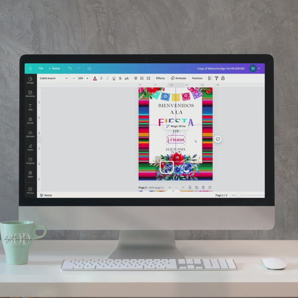 Spanish Mexican Fiesta Birthday Welcome Sign – DigitalOneDesign